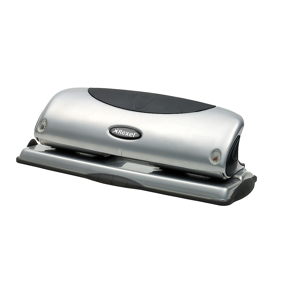 Rexel Precision 425 4 Hole Punch, 25 Sheet Capacity, Paper Alignment Indicator, Metal, Silver/Black, 2100753