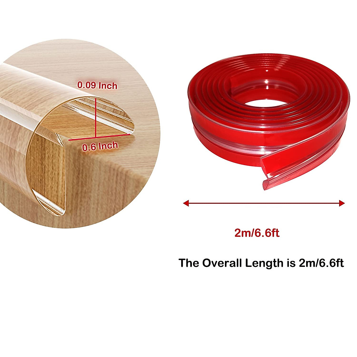 Baby proofing Edge Protector Strip,Clear Soft Silicone Corner Protectors with Upgraded Pre-Taped Strong Adhesive,6.6 FT Edge Guard for Furniture Against Sharp Corner for Cabinets,Tables,Drawers.