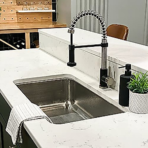 Sinkology K1408-BB62 Taylor Undermount 31.25 in. Single Bowl Brushed Crafted Grid and Strainer Drain Stainless Steel Kitchen Sink Kit