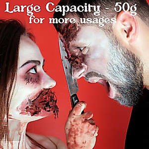 CCbeauty Halloween SFX Makeup kit Professional Oil Face Body Paint with 10 Brushes+ Wound Scar Wax (1.6Oz)+Coagulated Fake Scab Blood Gel+Metal Spatula for Special Effects Stage Costume Cosplay Makeup