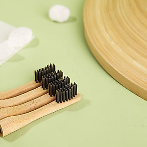 Eco-Friendly Electric Toothbrush Smoker's Replacement Bamboo Toothbrush Heads Medium Hardness Bristles 6PCS