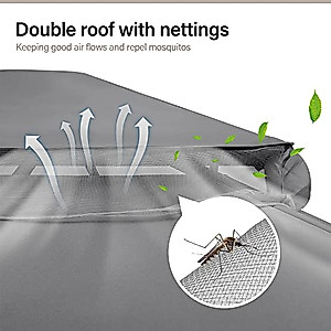 LAUSAINT HOME Outdoor Patio Gazebo 10'x13' with Expansion Bolts, Heavy Duty Party Tent & Shelter with Double Roofs, Mosquito Nettings and Privacy Screens for Backyard, Garden, Lawn, Smoke Grey