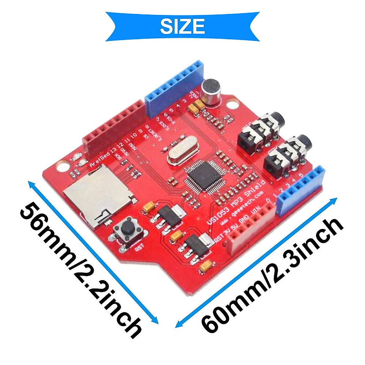 DAOKI VS1053 VS1053B TF Card Stereo Audio MP3 Player Record Decode Development Board Module for Arduino with 3.5mm Audio Jack Cable