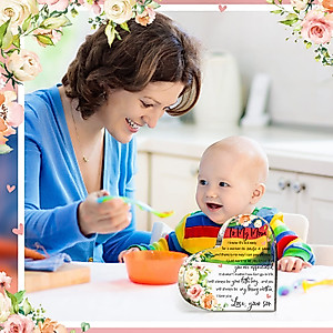 Jetec Mothers Day Gifts for Mom Acrylic Mom Gift Birthday Gift Sign Plaque Presents from Daughter Son Grateful Christmas Valentines Birthday Gifts,5.91 x 5.91 x 0.55 Inches(Heart)