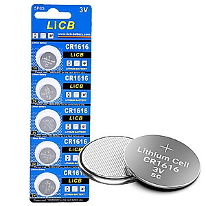 LiCB CR1616 Battery,Long-Lasting & High Capacity CR1616 Lithium Batteries,3 Volt Coin & Button Cell (5-Pack)