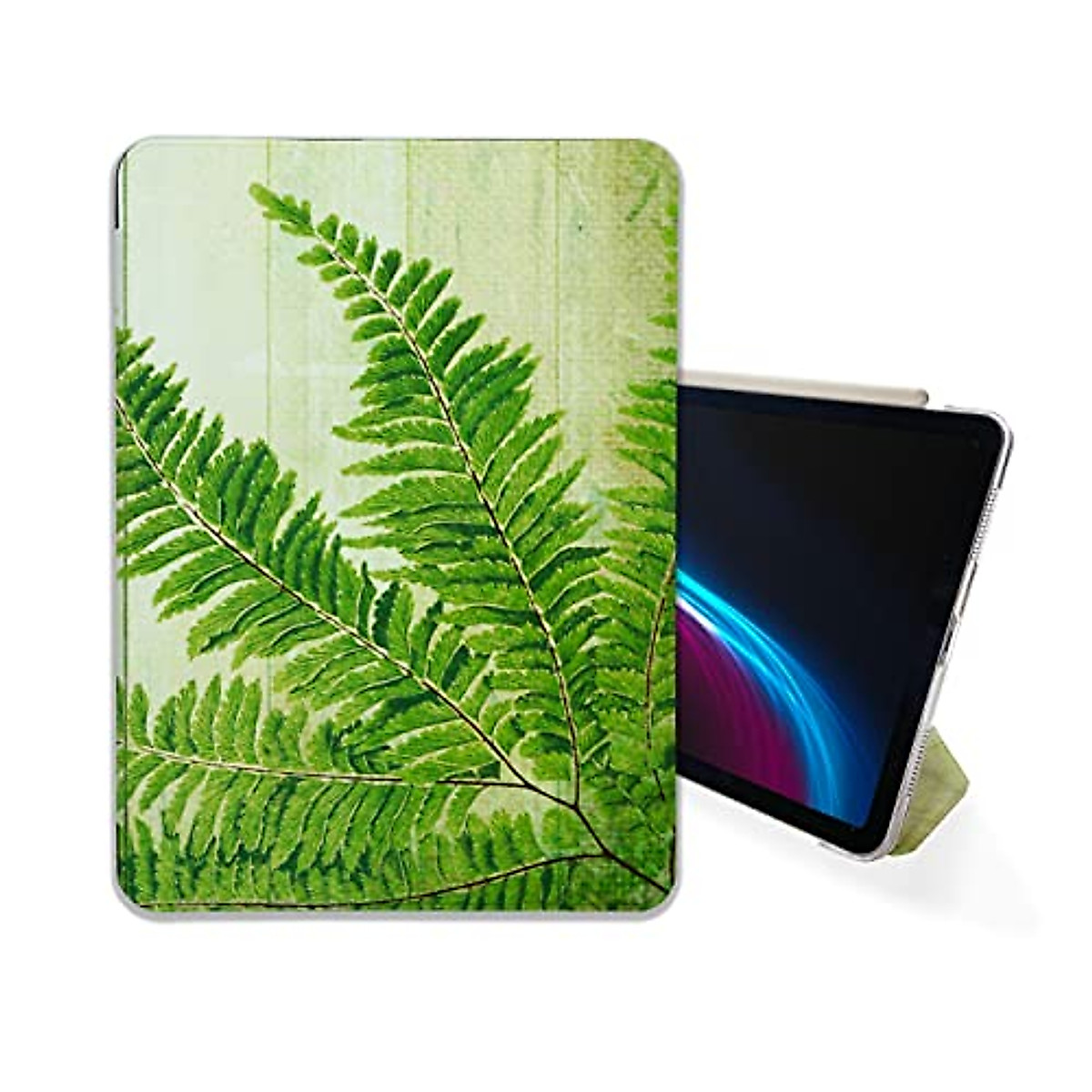 Leaves Kawaii Tropical Fern case Compatible with iPad Mini Air Pro 7.9 8.3 9.7 10.2 10.9 11 12.9 inch Pattern Cover New 2022 2021 Trifold Stand 3 4 5 6 7 8 9 Generation 341 (11" Pro 1/2/3 gen)