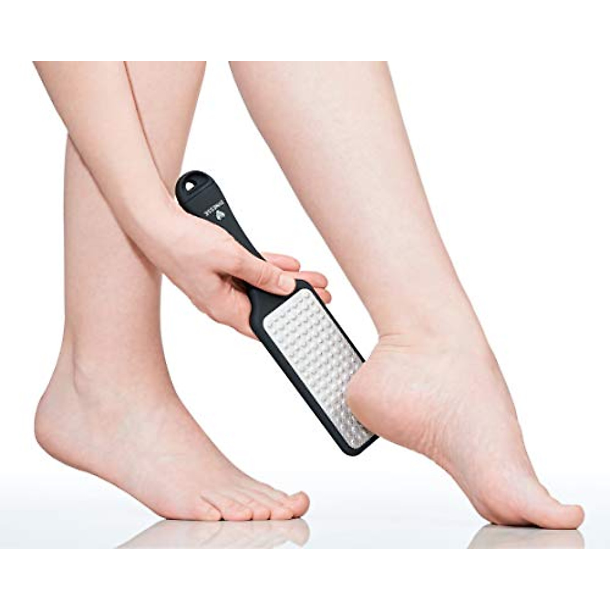 DYNESSE Pedicure Foot File. Professional 3-in-1 Callus Remover with Mini-File. No Risk of Injury. Laser-Cut. Stainless Steel. Scrubber. Reusable