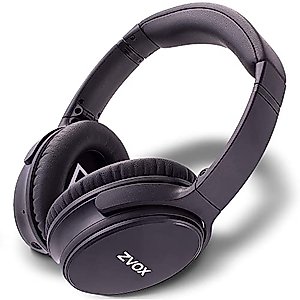 ZVOX Noise Cancelling Headphones - Over Ear Bluetooth Headphones with AccuVoice Technology, Wireless Headphones with Microphone,AV50 Wireless Over The Ear Headphones, Hi-Res Audio & Deep Bass - Black