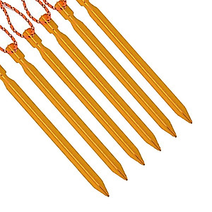 Harilla Three Sided High Strength Aluminum Alloy Tent Stake, Yellow