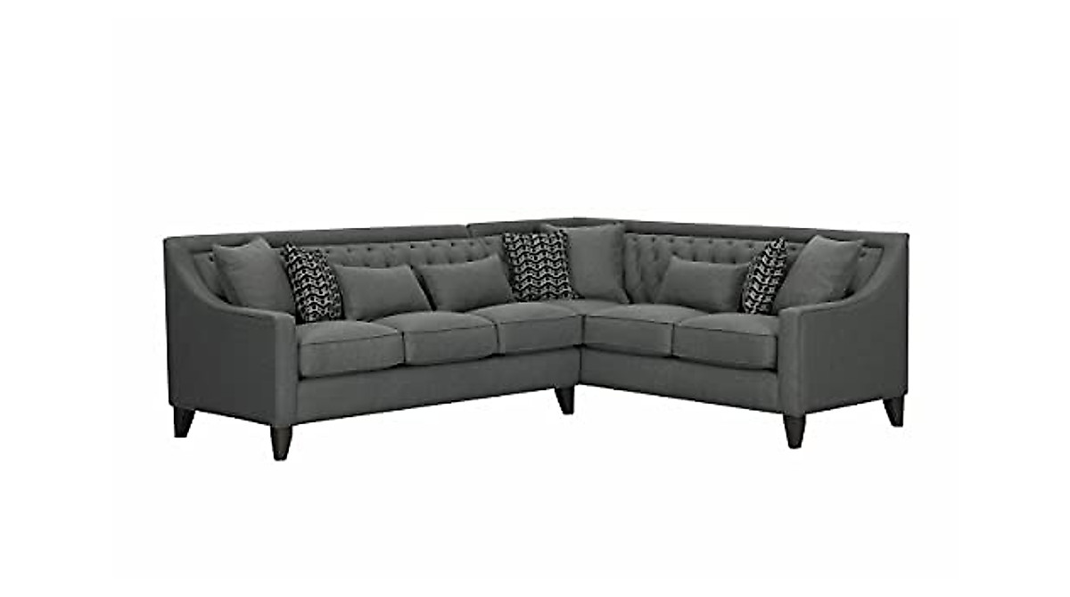 Iconic Home Aberdeen Sectional Sofa - Modern & Luxurious in Grey