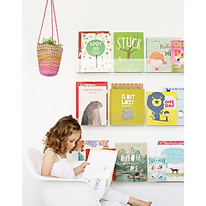 Ubabub Booksee Clear Acrylic Wall Mount Bookshelf, Set of 2