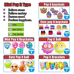 102 PCS Premium Party Favors Toys for Kids,Assortment Mini Pop Fidget it Toys for All Ages Kids,Classroom prizes,Treasure Chest,Prize Box Toys, Goody Bag Fillers,Carnival Prizes for Boys Girls 4-10