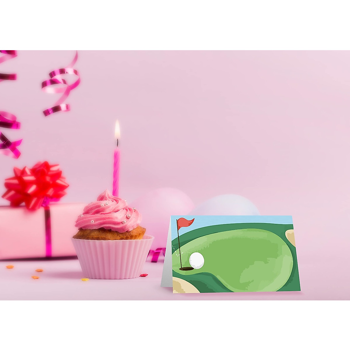 Table Place Card, Golf Themed Tent Style Cards, Pack of 25 Half-Fold Reception Place Card, Hole in One Sport Food Labels, Perfect for Baby Shower, Birthday Party C05