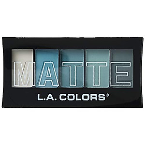 L.A. COLORS 5 Color Matte Eyeshadow Palette, Teal Argyle CEM477
