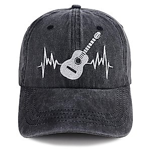 OASCUVER Guitar Accessories for Men Women, Cool Music Decor for Musicians, Guitar Birthday Gifts for Music Lovers, Guitar Player Hat, Music Themed Baseball Cap Black