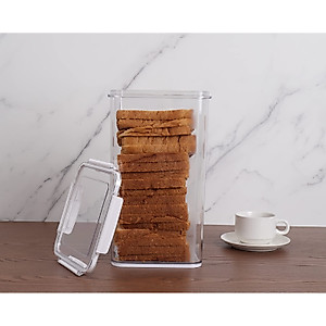 Baraiser Bread Box, Sandwich Size Bread Keeper, Bread Storage Container with Airtight Lid, Pack of 2