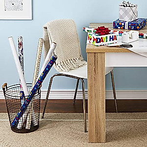 Hallmark All Occasion Wrapping Paper with Cut Lines on Reverse (6 Rolls: 180 sq ft ttl) Happy Birthday, Polka Dots, Blue Flowers for Birthdays, Mothers Day, Weddings, Graduations, Bridal Showers