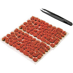 106 Pcs Miniature Flower Cluster Static Grass Model Grass Tufts Artificial Grass Bushy Tuft Lowland Shrub for DIY Model Railway Fairy Garden Diorama Scenery (Set A)