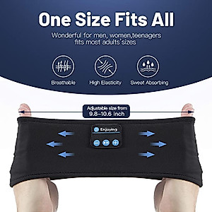 Soft Comfortable Over-Ear Headphones, Bluetooth Headband Headphones with Ultra-Thin HD Stereo Speakers Perfect for Sleep, Sports, Workout, Jogging, Yoga, Insomnia, Air Travel and Meditation (Black)