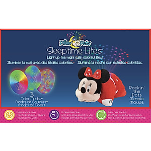 Pillow Pets Disney Rockin the Dots Minnie Mouse Sleeptime Lites - Retro Minnie Mouse Plush Night Light
