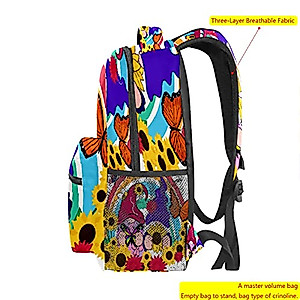 KIOPLYET Gnomes Sunflower Rainbow College Bookbag School Bag Children Kids Teens Business Laptop Backpack Travel Hiking Daypack Large Diaper Bag for Adult
