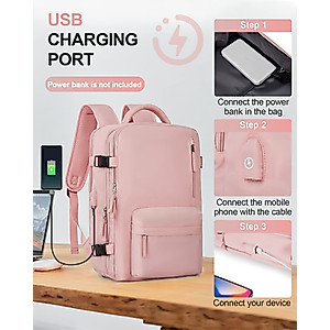 winspansy Large Travel Backpack for Women Men Carry on Backpacks Waterproof Flight Approved Personal Item Bags Luggage Backpacks Fit for 17 Inch Laptop Business Work,Mochila de Viaje