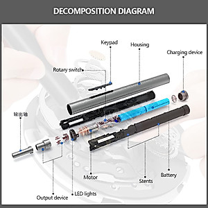 Mini Electric Screwdriver Small Portable Cordless Rechargeable with High Precision Torque Adjustable with 55 Precision Bits LED Light Magnetic Ma for Iphone Ipad Watch Camera Laptop Smartphone Macbook