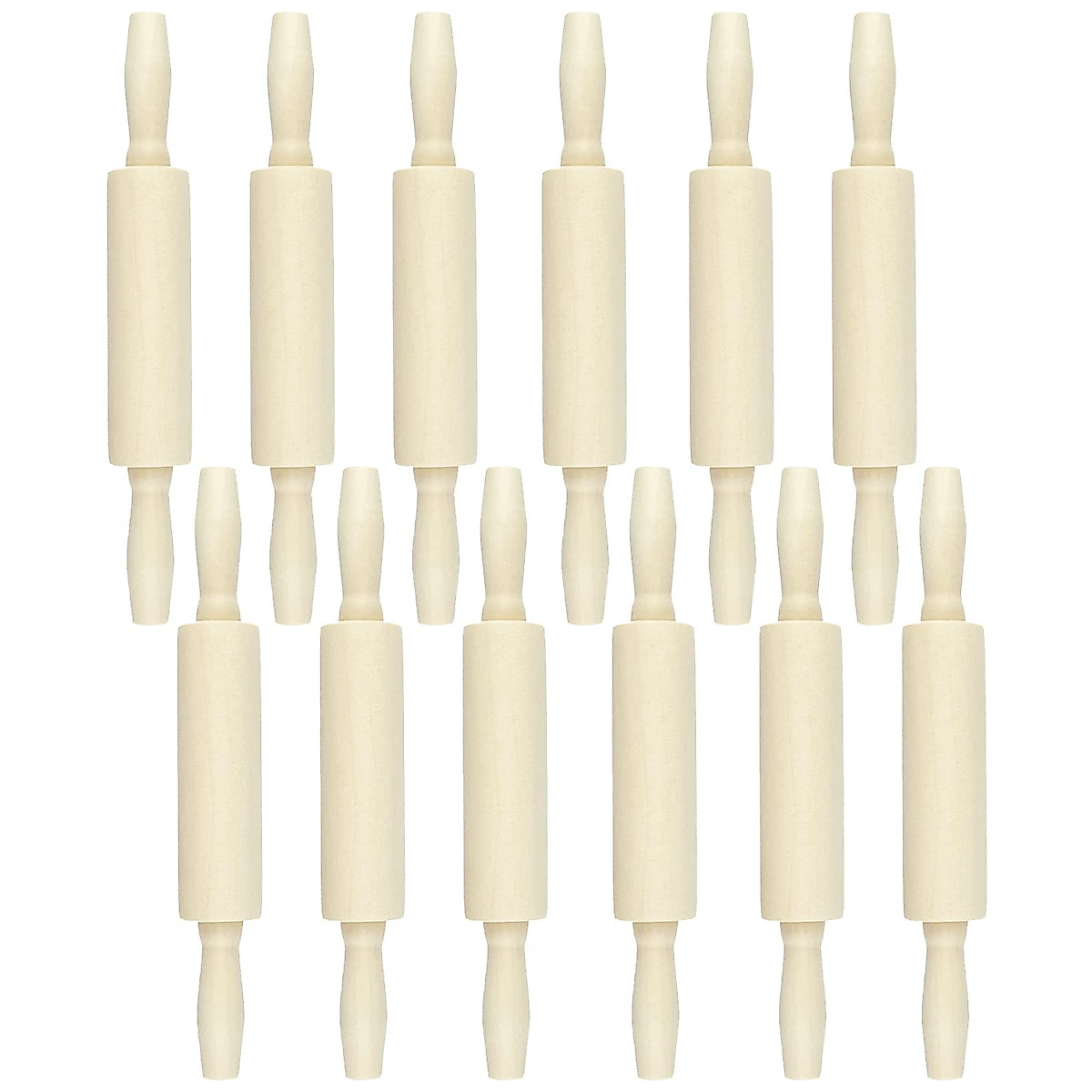Miokun 12 Pack Wood Small Rolling Pin for Kids, 7.9 Inch Kids Rolling Pin for Home Kitchen (7.9 Inch)