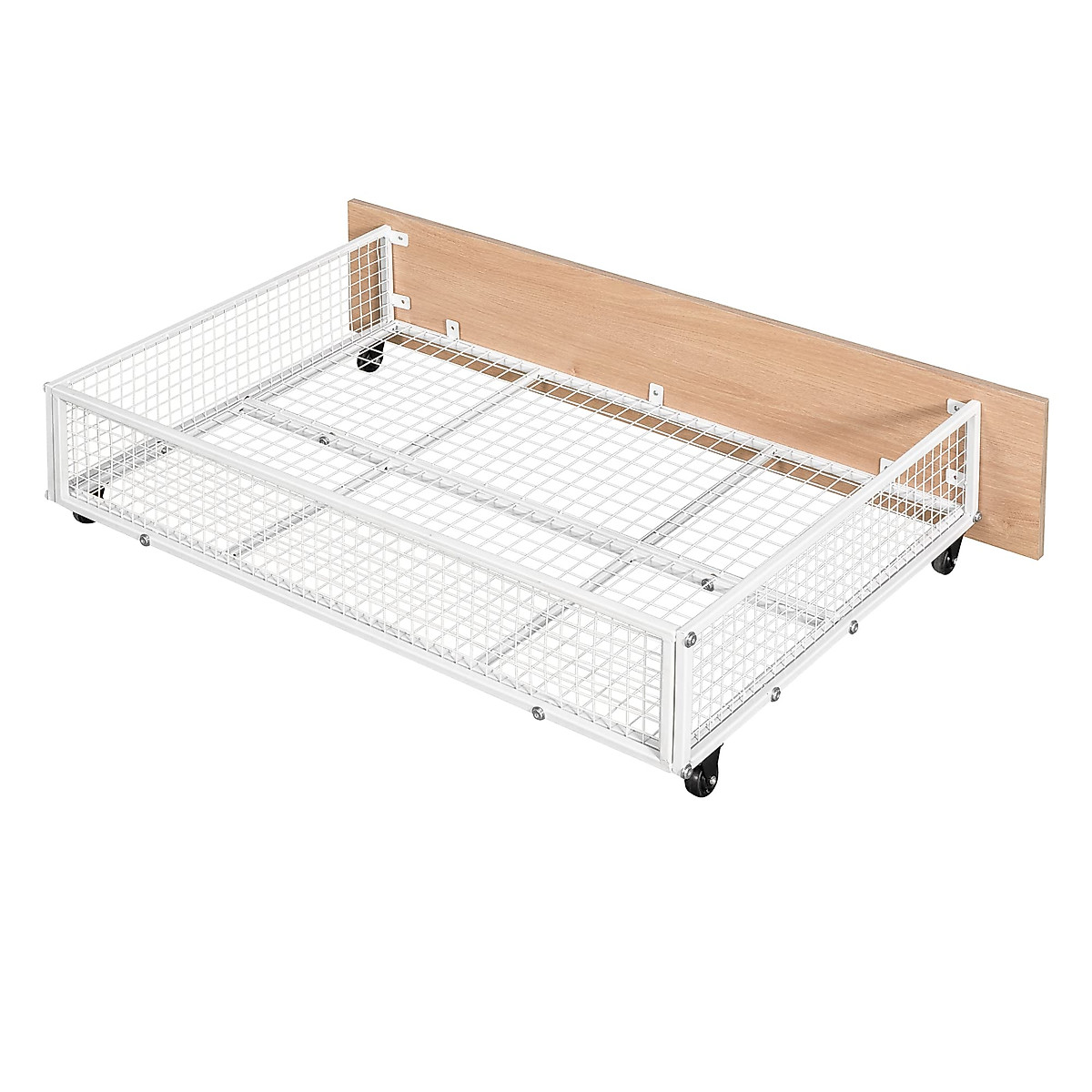 BIADNBZ Full Over Twin & Twin Triple Bunk Bed with Two Drawers, Metal 3 in 1 Bedframe with Guardrails, L-Shaped, for Kids Teens Adults Bedroom, White