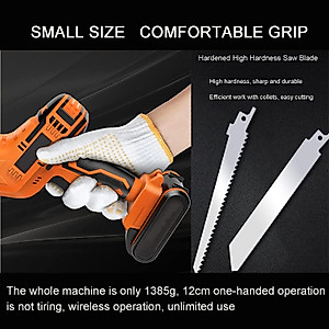 Generic Electric meat and bone saw Electric Commercial Home Butchers Saw, Electric Reciprocating Saws,Hacksaw Handheld Cordless Tools for Cutting Meat/Bones(1battery+4sawtooth)