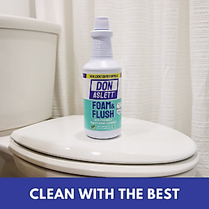 Don Aslett Foam & Flush Toilet Bowl Cleaner (32 Oz Bottle, Pack of 2) Eco Friendly, Biodegradable Organic Acid Formula | Cleans, Brightens, Deodorizes