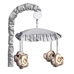 BabyFad Jungle Grey with Elephant, Giraffe, Zebra and Turtle with Musical Mobile Nursery for Boys and Girls, 9 Piece Baby Crib Bedding Set 100% Cotton