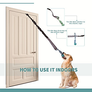 TUFEZIAN Interactive Dog Toys Rope Tug of War Dog Toy for Small Medium Large Dogs,Dog Stakes for Outside,Indoor Tug War Rope Dog Toy,Dog Bungee Tug Toy with 3 Chew Rope