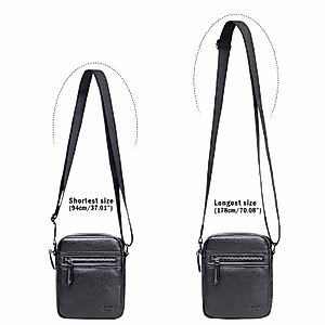 Lemuvlt Crossbody bag for men shoulder bag mens purse satchel leather messenger bag gift man M（Black）…