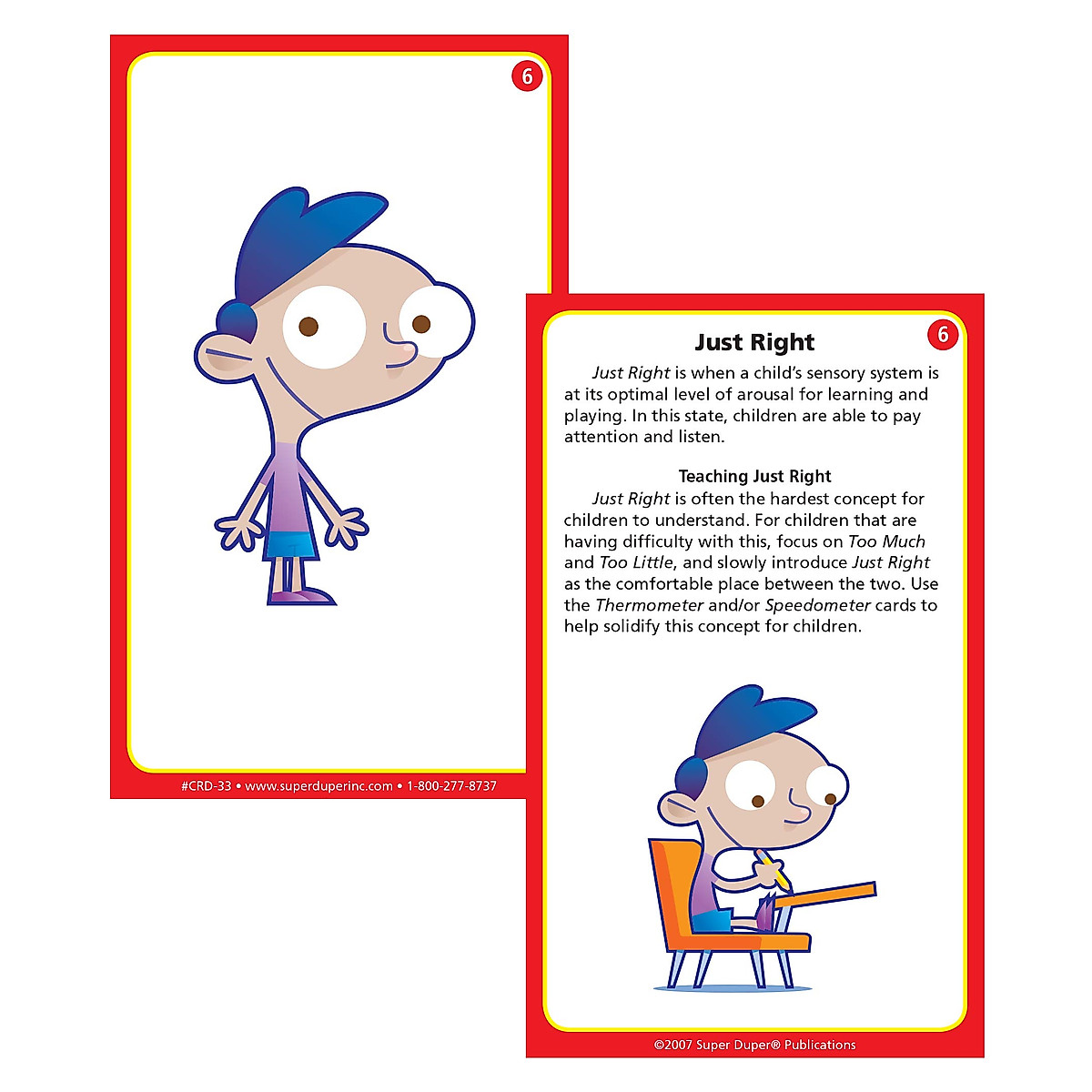 Sensory Diet Behavior and Body Awareness Flash Card Deck - Super Duper Educational Learning Toy for Kids