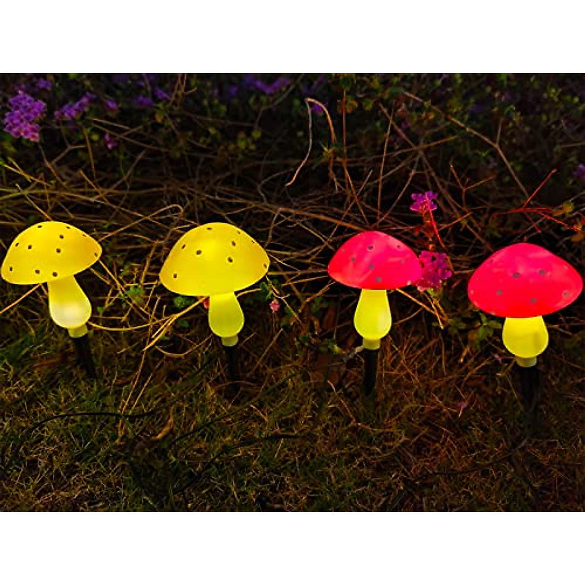 AUSAYE Solar Mushroom Lights, Garden Outdoor Decor Stuff, 8 Modes Waterproof Mushroom Night Light for Garden Pathway Landscape Yard Easter Pathway Halloween Xmas Decorations 6 Mushrooms