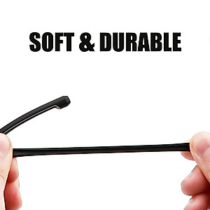 iGeyzoe 16 Pairs Eyeglasses Ear Grip Ear Hooks, Anti-Slip Holder Eyeglasses Stoppers Temple Tips Sleeve Retainer Eyewear Retainers Spectacle Stay For Eyeglasses, Sunglasses, Reading Glasses (Black)