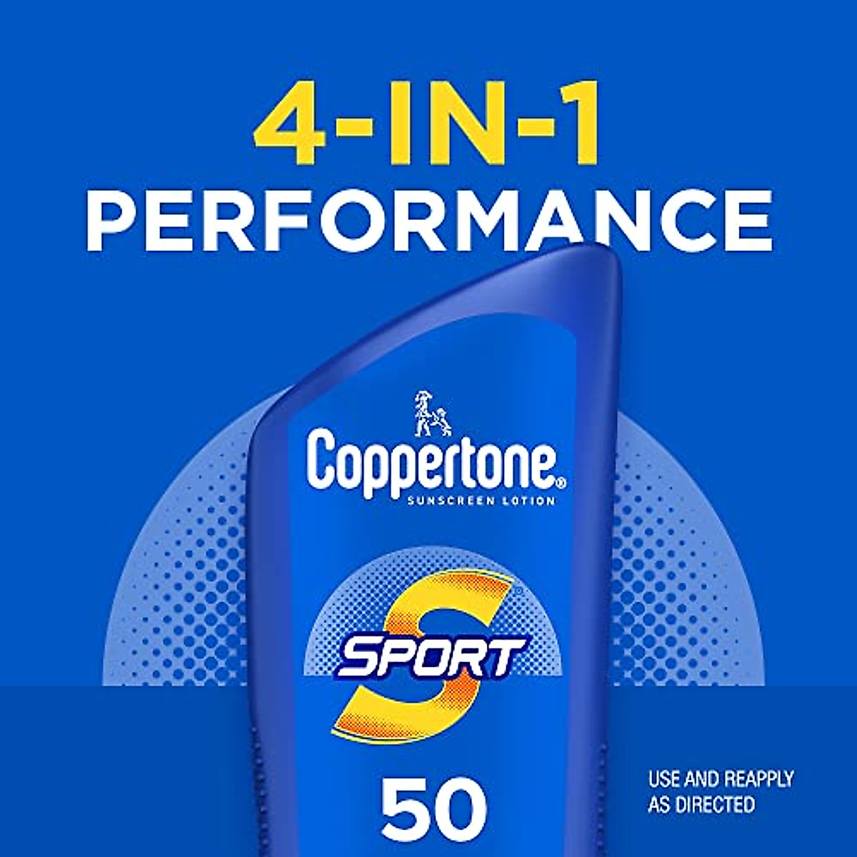 Coppertone SPORT Sunscreen SPF 50 Lotion, Water Resistant Sunscreen, Body Sunscreen Lotion, 7 Fl Oz