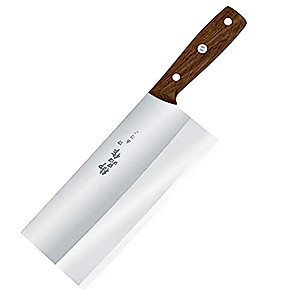 8Inch CHINESE CHEF'S KNIFE HEAVY DUTY VEGETABLE MEAT CLEAVER With Wood Handle