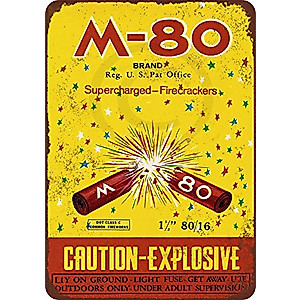 Custom Kraze M-80 Supercharged Firecrackers Reproduction Metal Sign 8 x 12