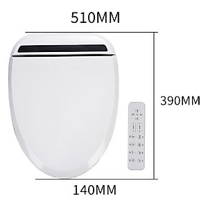 Bidet Toilet Seat, Elongated Toilet Seat Warm Water, Heated Seat Bidet with Remote Control,Self-cleaning Nozzle Temperature Adjustable LED Light, Need Electricity, for Hotel office Hospital school