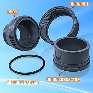 Boltigen 1-1/2 PVC Pool Pump Fitting Coupling, 1.5" NPT Male x 1.5" Slip Union Socket Joint Adapter Connector Replacement for Pool Spa Pump