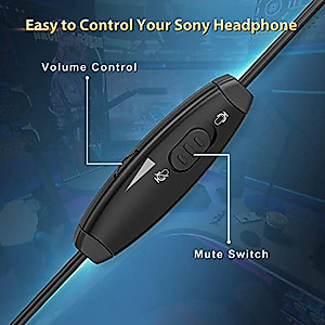 FULAIM Boom Microphone Cable Compatible with Sony WH-1000XM4 & WH-1000XM3 Headphones with Volume Control & Mute Switch for PC, Laptop, PS4 PS5 Xbox One Controller