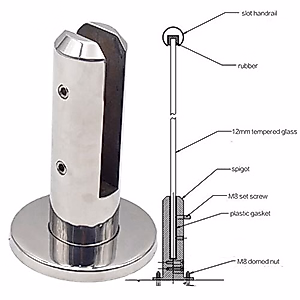 ZLXDP Spigots Stairs Swimming Pool Spigot Glass Balustrade Railing Balcony Home Garden Bathroom Fence Railing Clip Stainless Steel