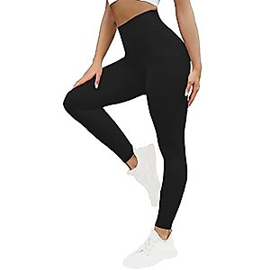 High Waisted Workout Leggings for Women Tummy Control Butt Lifting Compression Leggings Soft Yoga Pant-Plus Black…