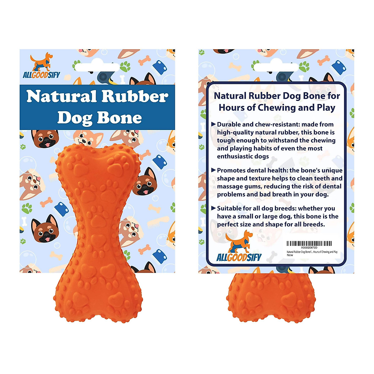 Natural Rubber Dog Bone for Hours of Chewing and Play