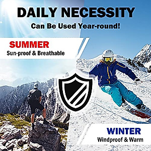 YUNAI Motorcycle Cycling Balaclava Face Mask – Windproof Hot Weather Breathable Full Face UV Protection Balaclava Hood Thermal for Outdoor Skiing Sports Hiking Black