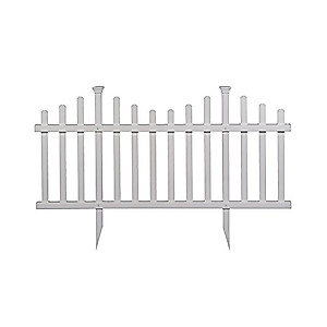 Zippity Outdoor Products ZP19001 No Dig Madison Vinyl Picket Fence, White, 30" x 56.5" (1 Box, 2 Panels), 1 x Pack of 2