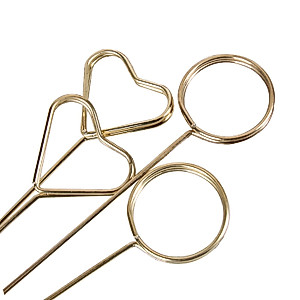 ROYHOO 50 Pieces Metal Wire Floral Picks Clips Table Card Note Photo Memo Holder Memo Floral Pick Clip for Wedding Birthday Baby Shower Party Favor