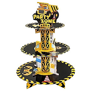 3 Tier Construction Birthday Cupcake Stand Construction Birthday Party Supplies for Construction Baby Shower Dump Truck Party Decorations